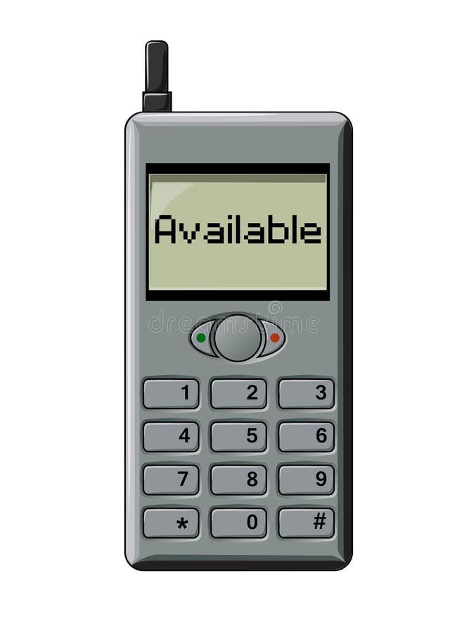Old Cellphone with Keys, Sending a Message Isolated Stock Illustration ...