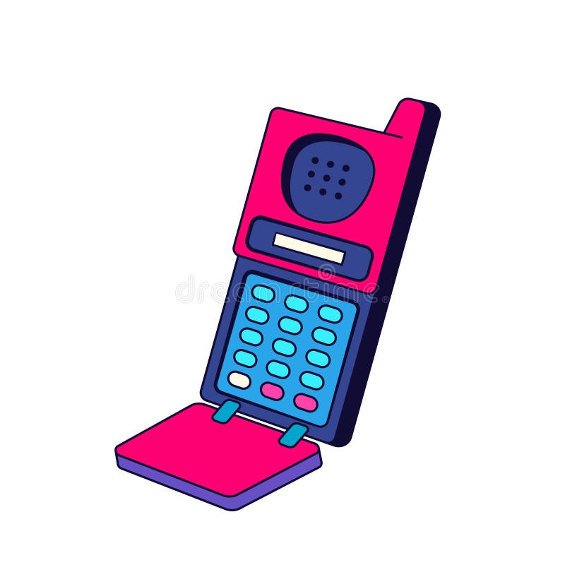 Old Cellular Phone Icon or Vector Mobile Device. Stock Vector ...