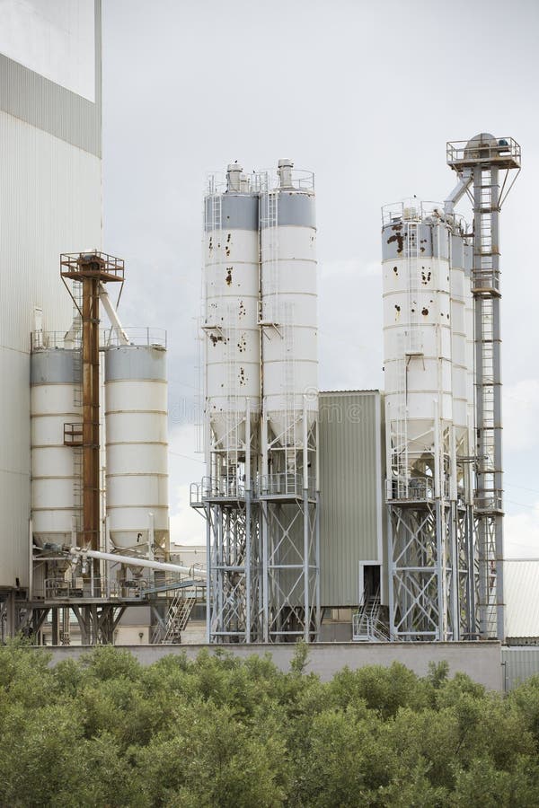 Old Cement Factory Machinery. Cement Silo. Stock Photo - Image of metal ...