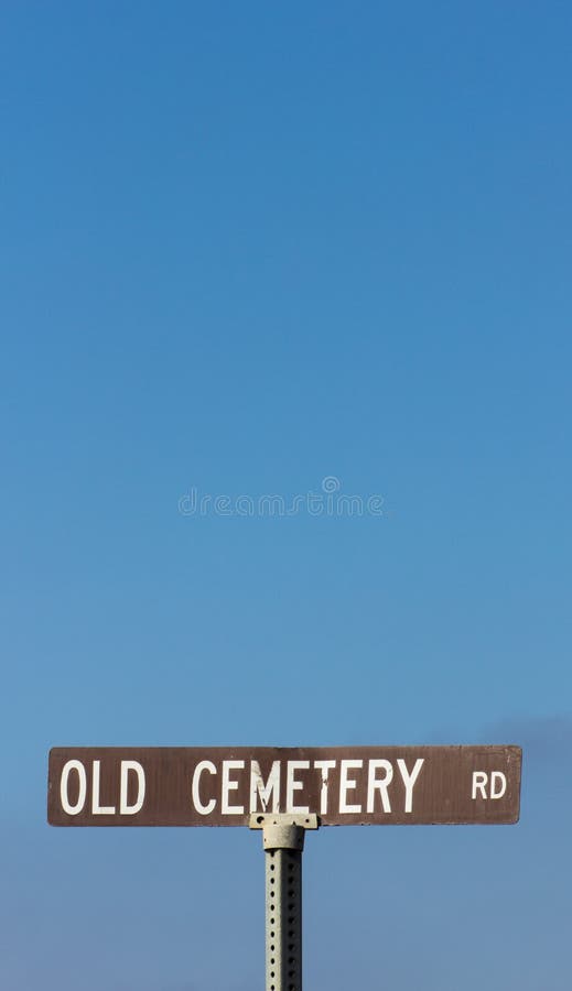 Old Cemetery Road Sign in Vertical Stock Photo - Image of highway ...