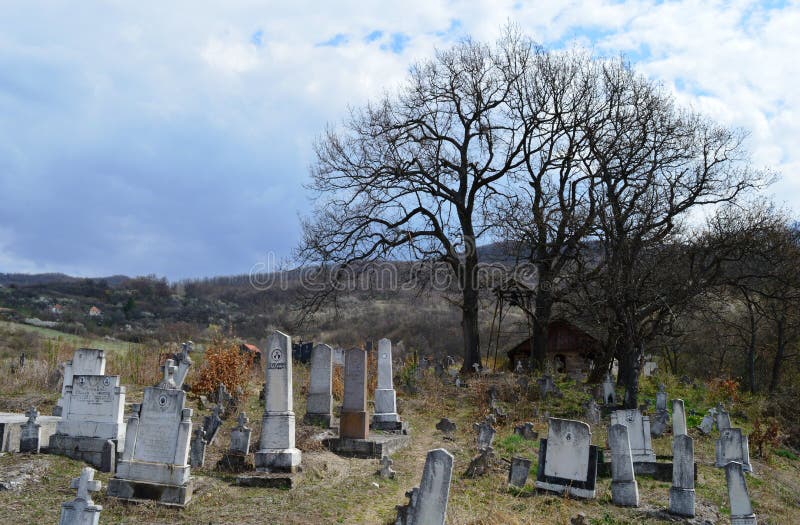 Cemetery in small village editorial photo. Image of alley - 72860126