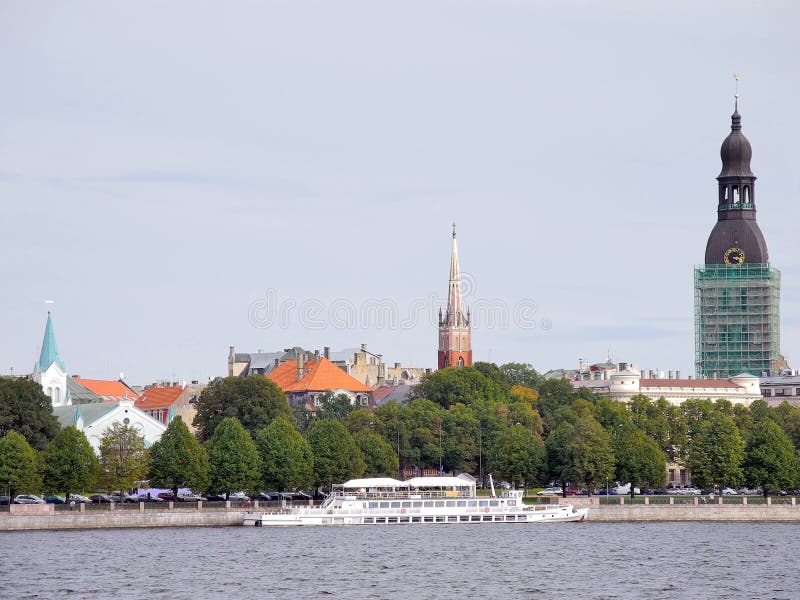 Old centre of Riga stock image. Image of white, green - 25060181