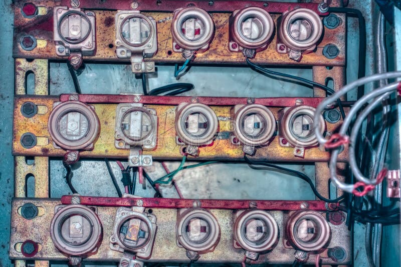 Old ceramic fuse panel stock photo. Image of cable, distribution ...