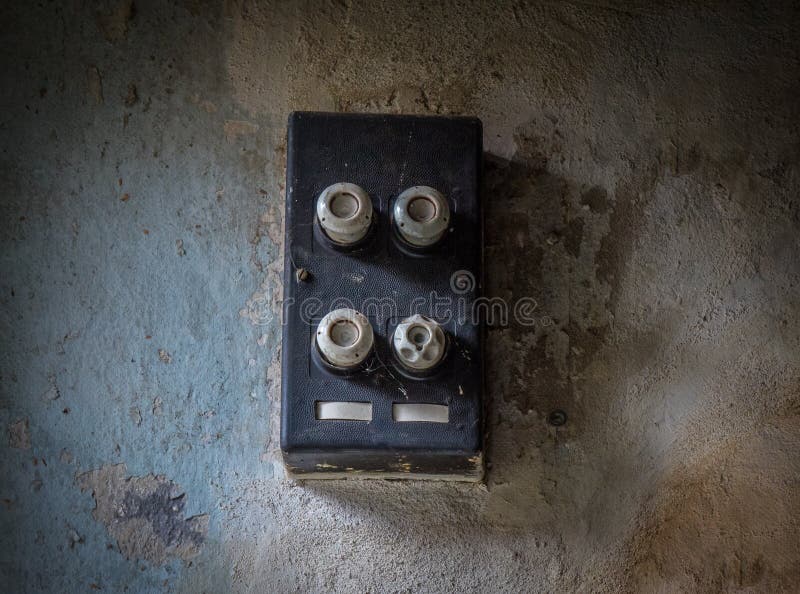 The Old Ceramic Fuses on the Wall Stock Photo - Image of cable ...