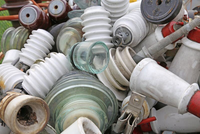 Old Ceramic Insulators in an Old Dump Obsolete Material Stock Image ...