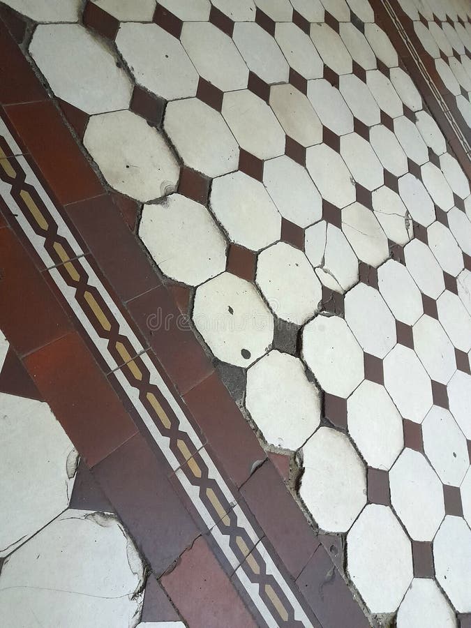 Old Ceramic Tiles on the Floor. Antique Floor Tiles Stock Photo - Image ...