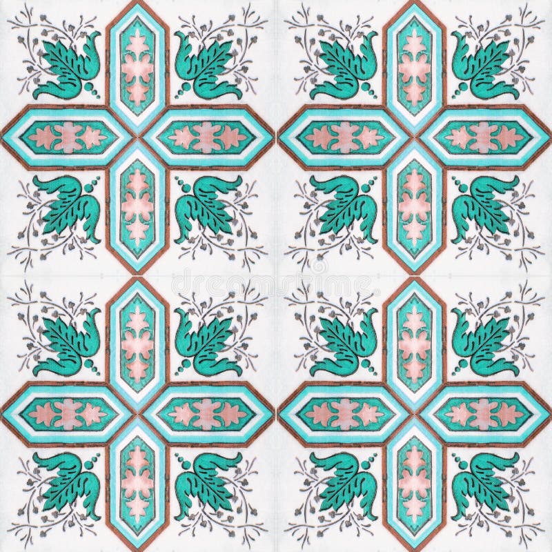 Old Ceramic Tiles Patterns Handicraft from Thailand in the Park Stock ...