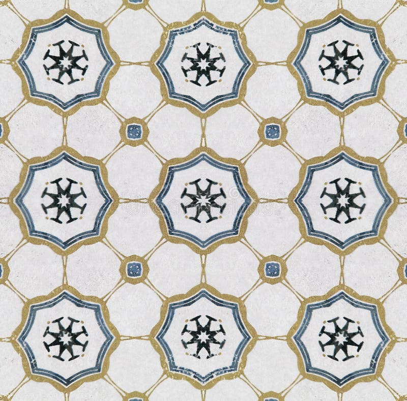 Old Ceramic Tiles Patterns in the Park Stock Illustration ...