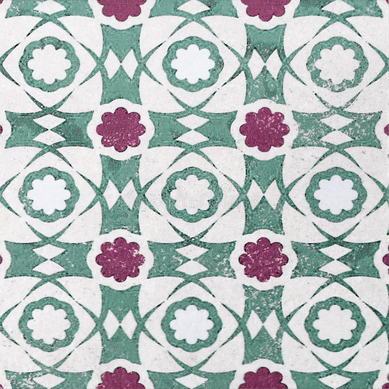 Old Ceramic Tiles Patterns in the Park Public. Stock Image - Image of ...