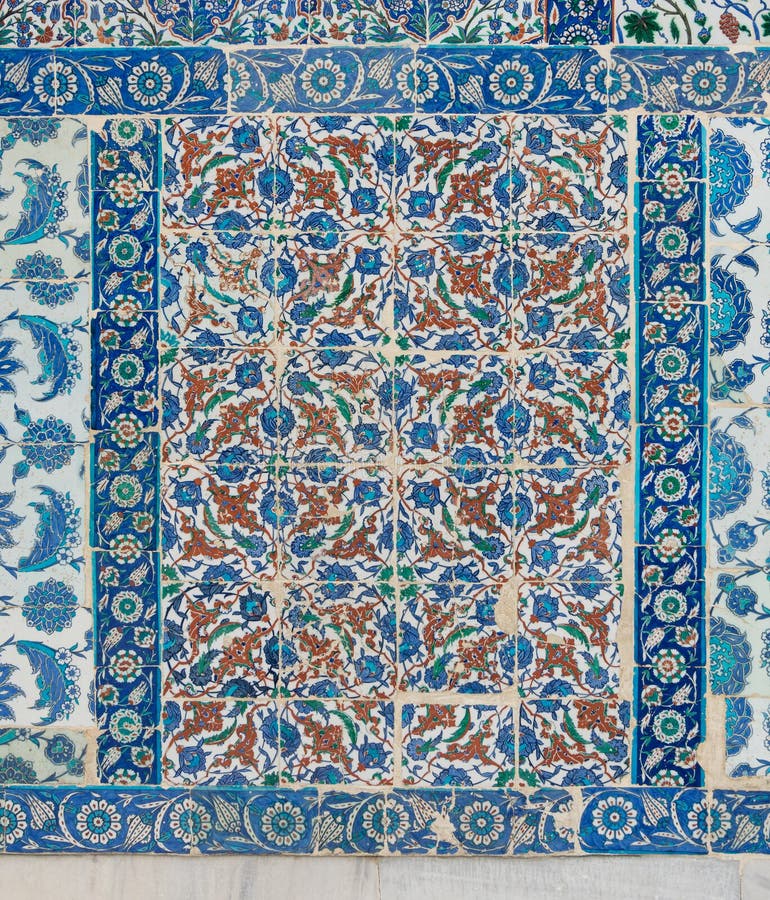 Old Ceramic Wall Tiles with Floral Blue Pattern in an Exterior Wall of ...