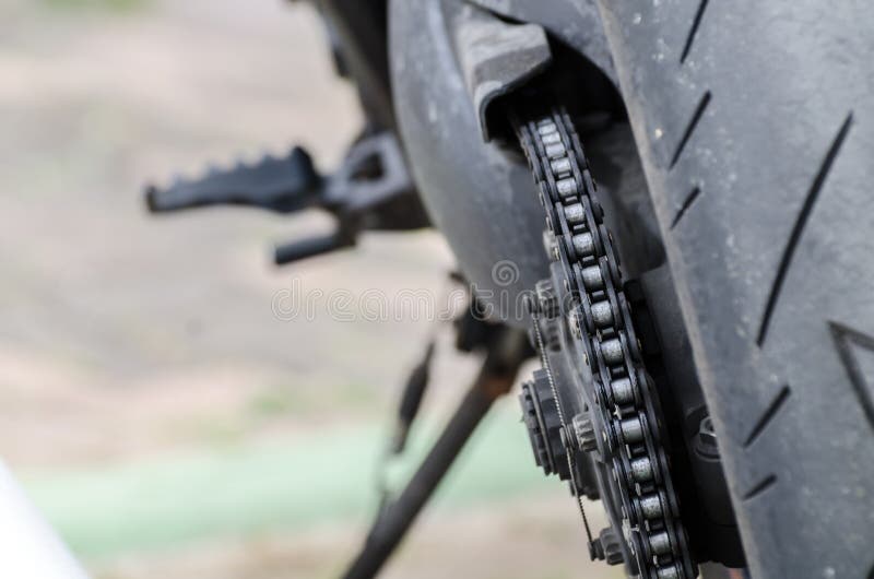 Old Chain of Back Rear Whell Motorcycle Stock Photo - Image of back ...