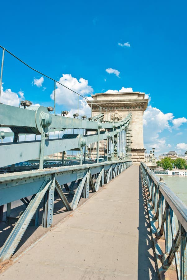 Old Chain Bridge in Budapest Stock Image - Image of budapest, rock ...