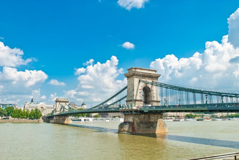 Old Chain Bridge in Budapest Stock Photo - Image of architecture ...