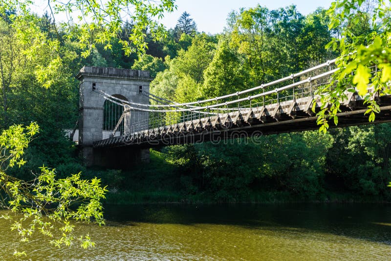 Old Chain Bridge in the Czech Town Stadlec. Stock Photo - Image of ...