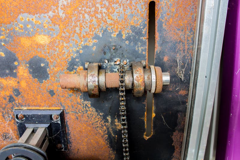 The Old Chain Drive Shaft and Rusty in General. Stock Photo - Image of ...
