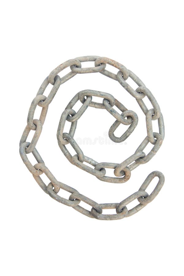 Old Chain Isolated on White Background Stock Photo - Image of club ...