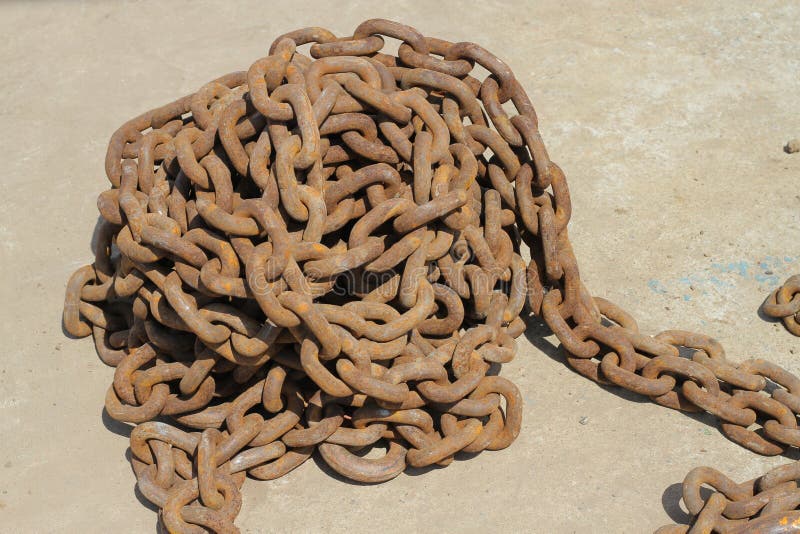 Old Chain Used for Construction Works Stock Image - Image of fence ...