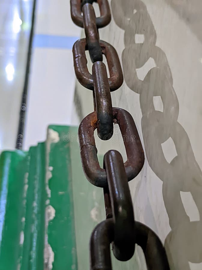 An old chain wrapped. stock image. Image of cement, hand - 357832081