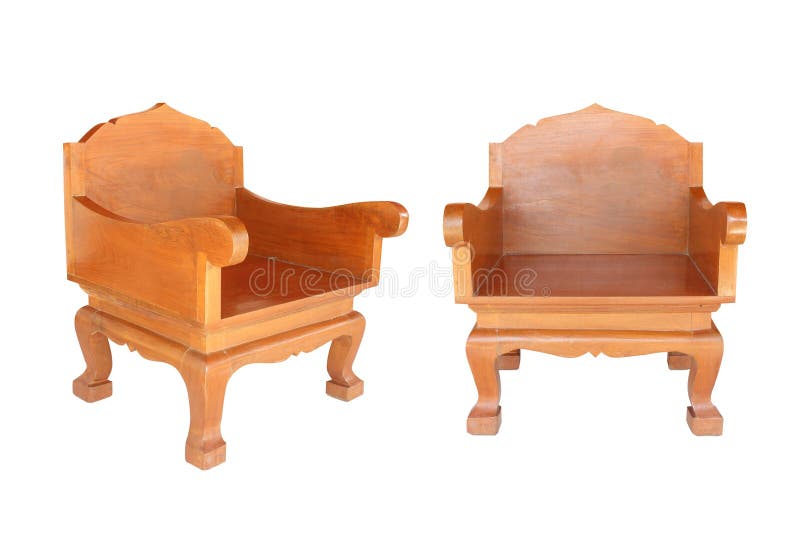 Old Chair Wood, Isolated with Clipping Path. Stock Image - Image of ...