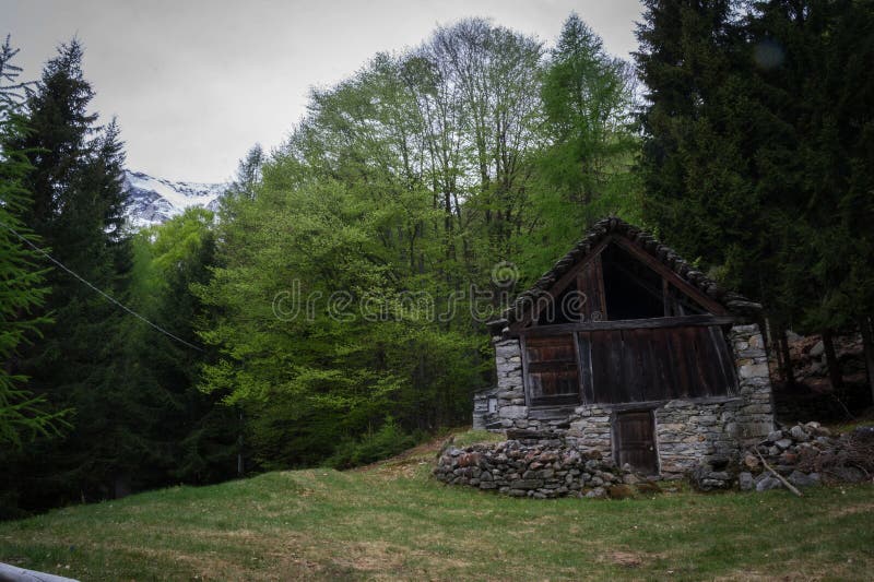 Old chalet stock image. Image of forest, mountains, natural - 180611661