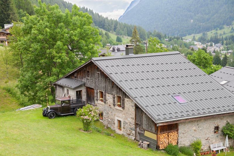 Old Chalet in the Mountains Stock Photo - Image of european, mountains ...