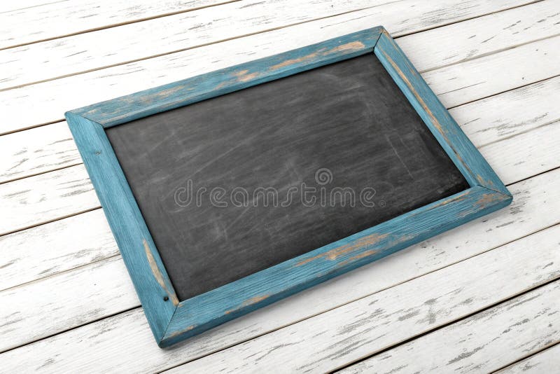 Old Chalkboard on Blue Wood â€ Vintage Classroom Design Stock ...