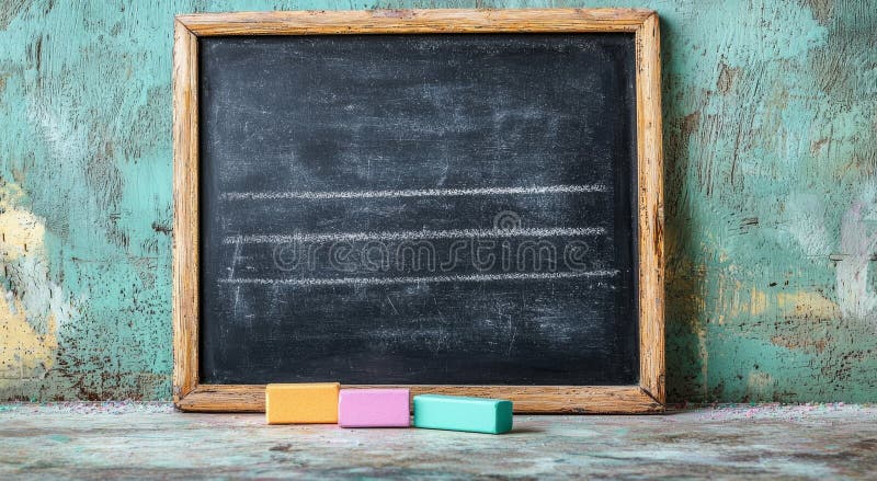 Old Chalkboard Featuring Chalk Scribbles and Eraser Marks Stock Photo ...