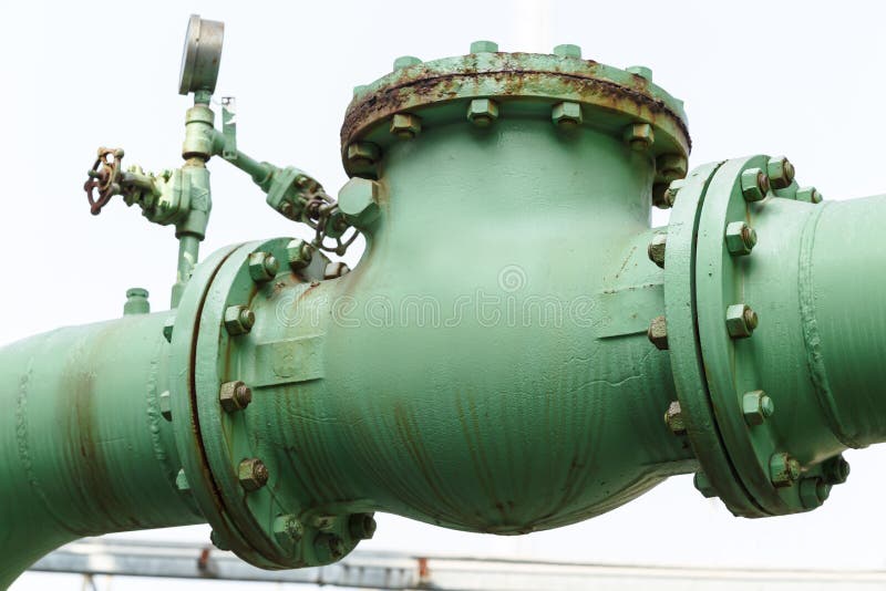 Old Check Valve and Rust in Petrochemical Plant Stock Photo - Image of ...