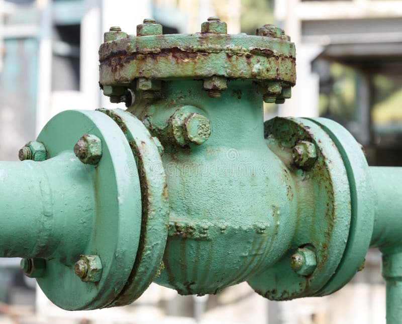 Old Check Valve and Rust in Petrochemical Plant Stock Image - Image of ...
