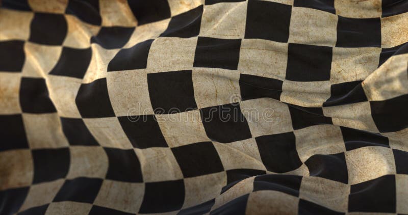 Old Checkered Flag waving stock illustration. Illustration of finish ...
