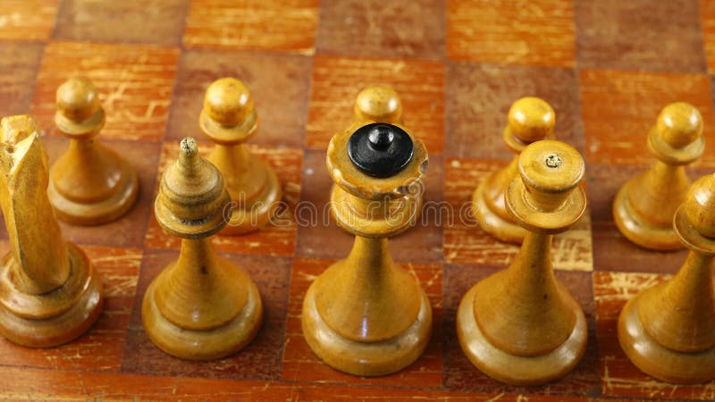 Old Chess at the Beginning of the Game and Battle Stock Footage - Video ...