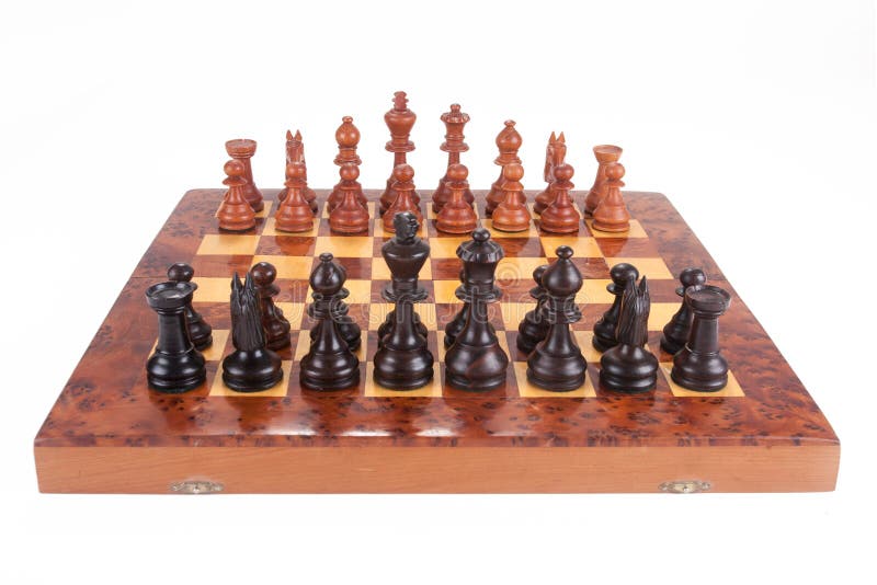 Old Chess Board Set Up To Begin a Game Stock Photo - Image of ...