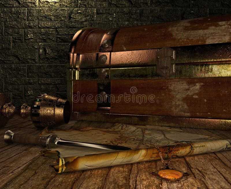 Old chest stock illustration. Illustration of treasure - 9400063