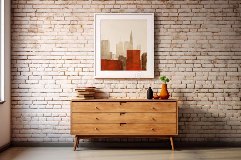 Old Chest of Drawers and Abstract Painting Complement Cozy Interior ...