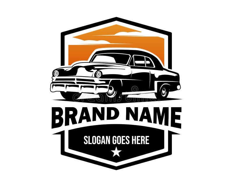 Old Chevy Car Vector Logo Isolated on White Background Showing from the ...