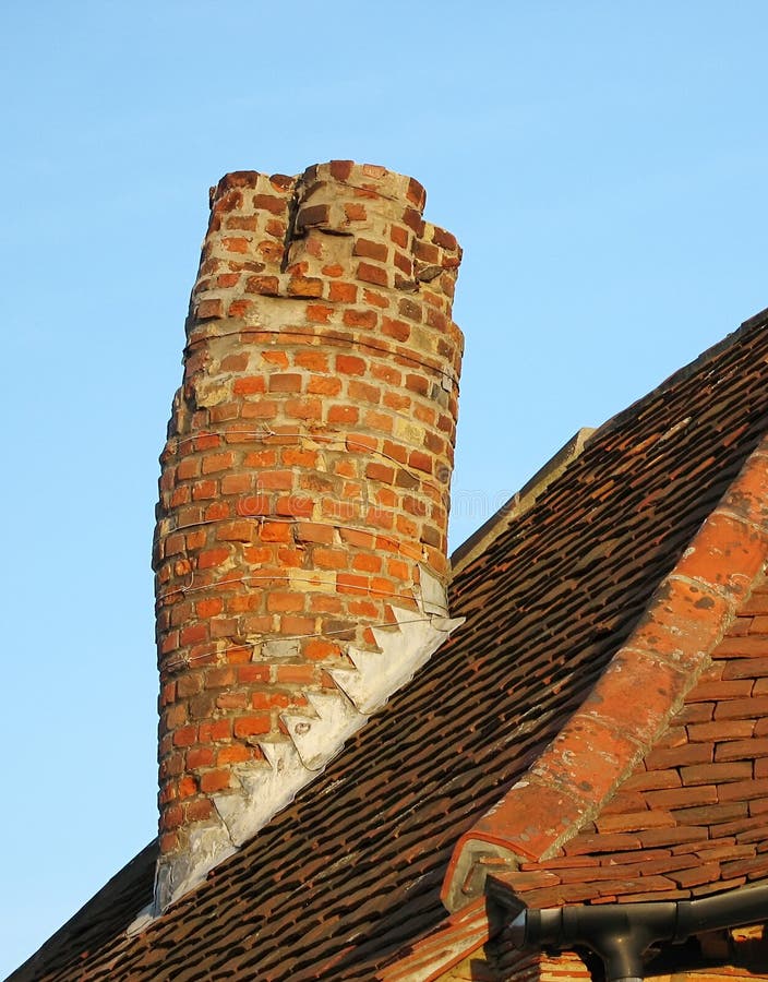Crooked Chimney, Crudely Made Stock Image - Image of emission, heating ...