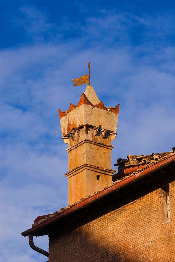Old chimney in Rome stock image. Image of tiles, europe - 270526721