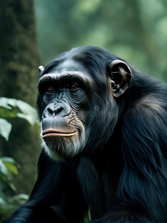 Old Chimpanzees in the Wild. Hyper-realistic Realistic Texture ...