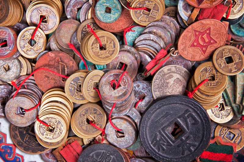 Old chinese antique coins stock image. Image of retro - 53146683