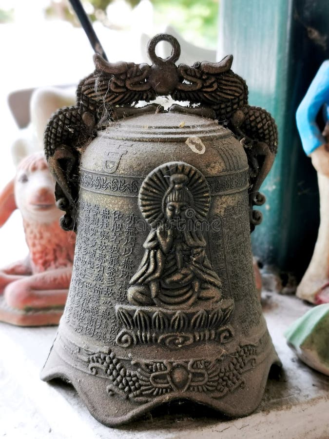 Old Chinese Bell Engraved with Ancient Patterns Editorial Stock Photo ...