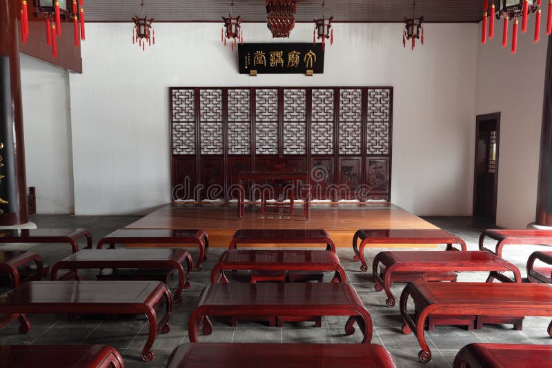 Old Chinese classroom stock image. Image of culture, seat - 18356969