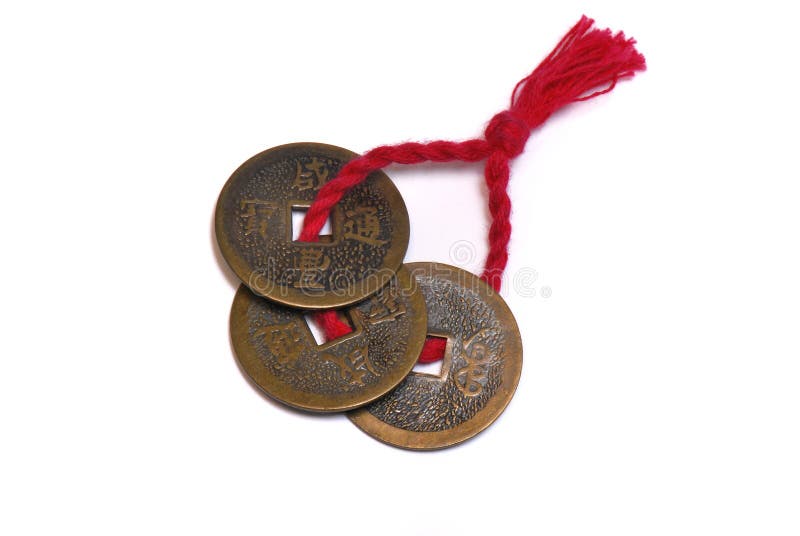 Chinese Coins on string stock photo. Image of lucky, characters - 12572