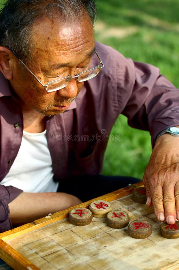 Old Chinese Man Play Xiangqi Stock Image - Image of defense, active ...