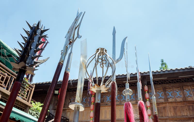 Old Chinese weapon stock image. Image of medieval, defence - 96794173