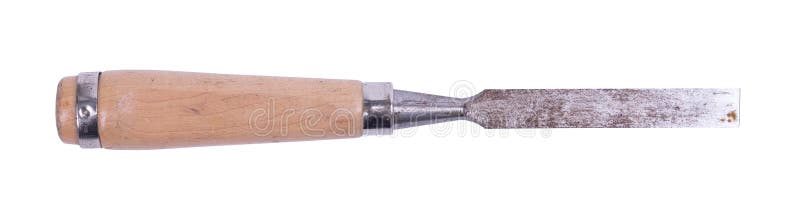 Old Chisel Isolated on White Stock Photo - Image of iron, household ...