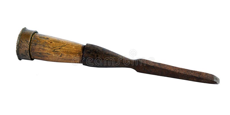 Old Chisel Isolated on White Stock Photo - Image of iron, household ...