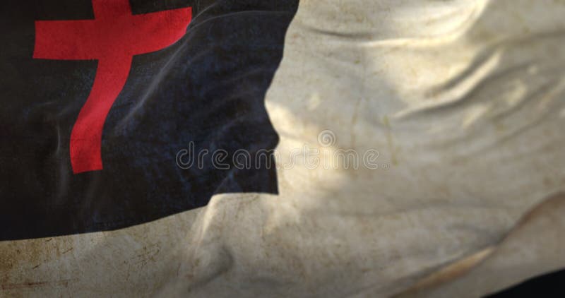 Old Christian Flag. Loop stock footage. Video of animation - 256776774