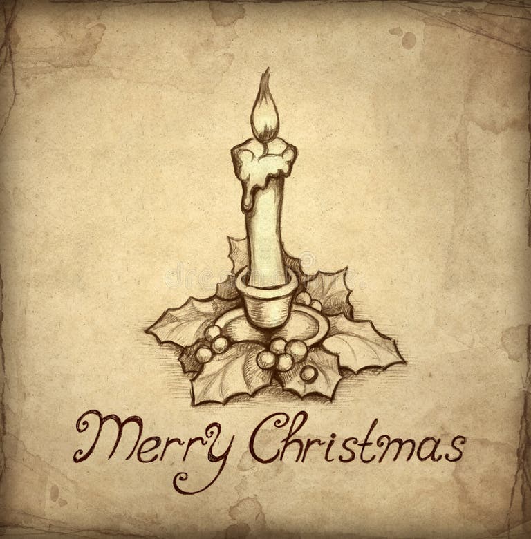Christmas Candle Drawing Stock Illustrations – 12,668 Christmas Candle ...