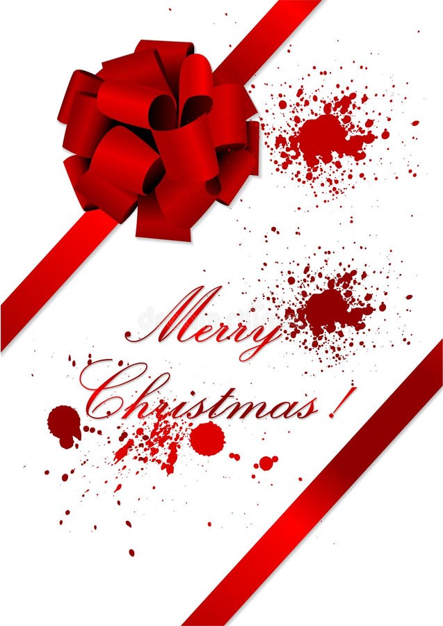 Old Christmas Illustration of a Red Ribbon Stock Vector - Illustration ...