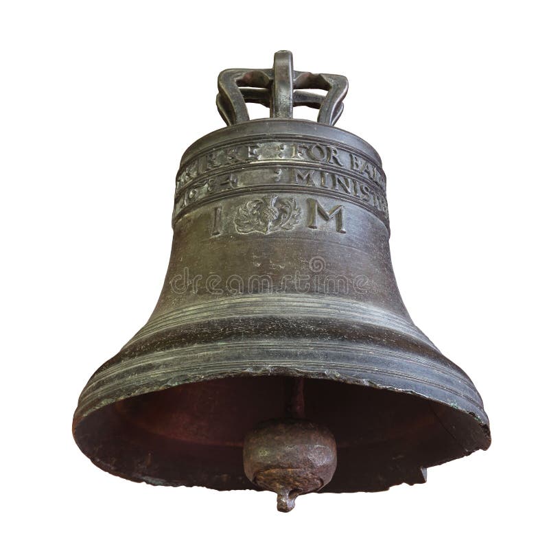 The Old Church Bell Isolated in White Stock Image - Image of church ...